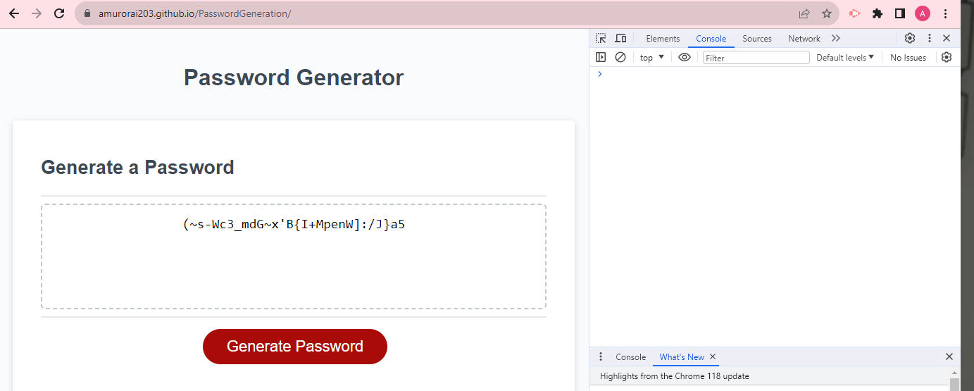 Github Amurorai203passwordgeneration Bootcamp Challenge 5 To Generate Password Using Javascript